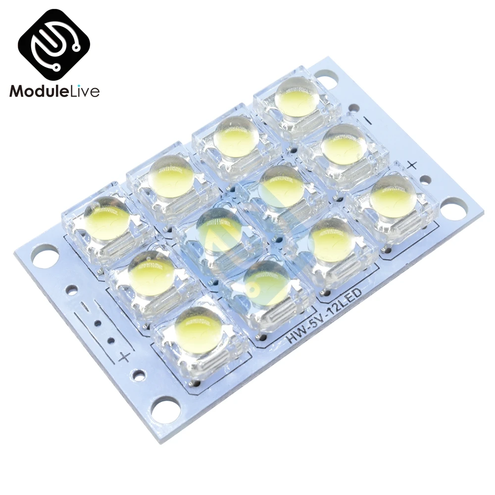 DC-3V-5V-12-Bits-LED-Super-Bright-White-Piranha-LED-board-Night-LED ...