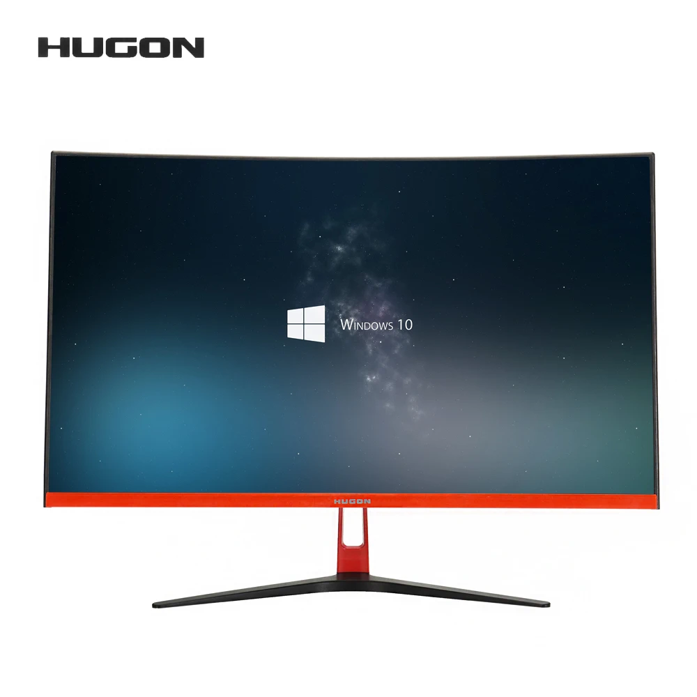HUGON 27 인치 커브 모니터 PC, 75Hz 1920*1080P LCD SPVA 컴퓨터 디스플레이 화면 전체 Hdd VGA ...