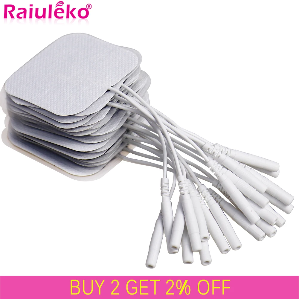 100/20p TENS Ems 5x5cm Electrode Pads Gel Nerve Muscle Stimulator ...