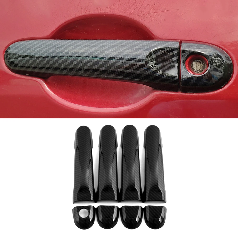 Car Accessories ABS Carbon Gate Door Handle Trim Frame Sticker Cover ...