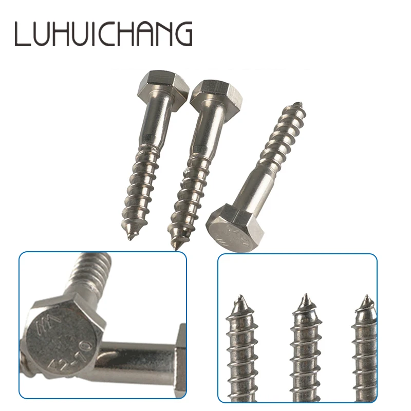 Luchang M6 M8 M10 Hexagon Head Wood Screws Stainless Steel Self-tapping ...