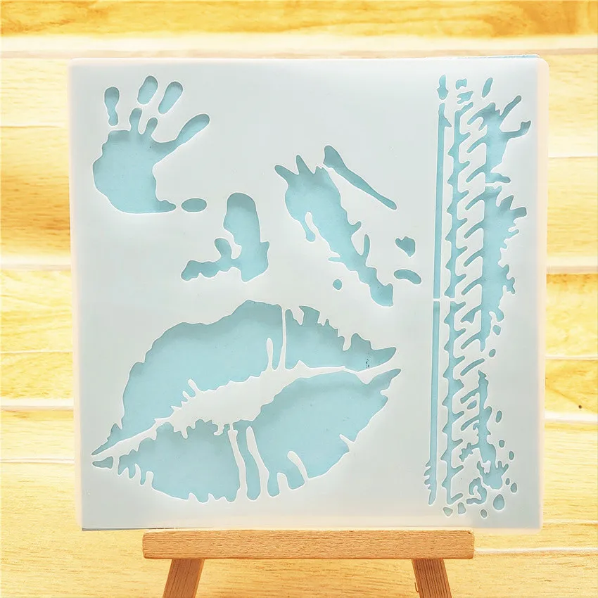 13x14cm-Red-lip-Scrapbook-Stencils-Spray-Plastic-Mold-Shield-DIY-Cake ...