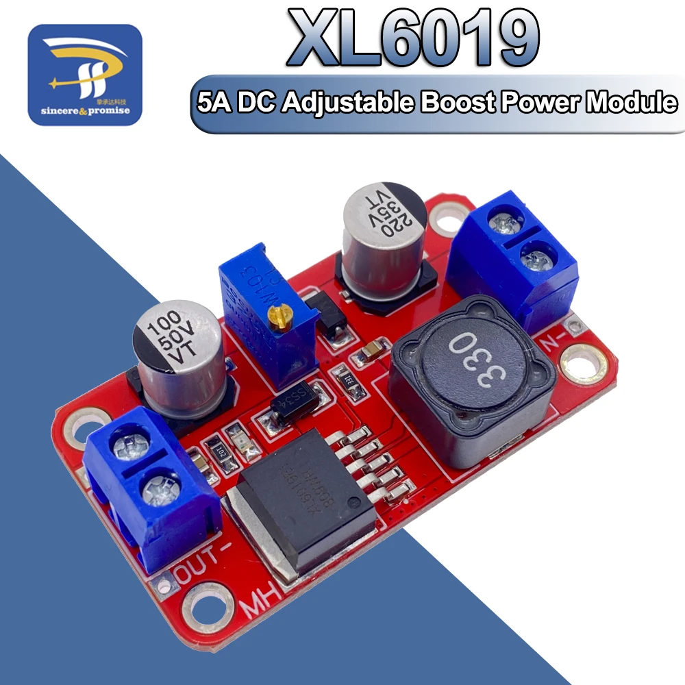5a Dc-dc Step Up Power Module Boost Volt Converter 3.3v-35v To 5v 6v 9v 12v 24v Xl6019 ...