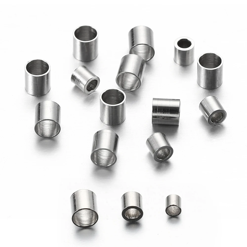 150pcs-Stainless-Steel-Tube-Crimp-End-Beads-Clip-Gold-Color-Foldover ...