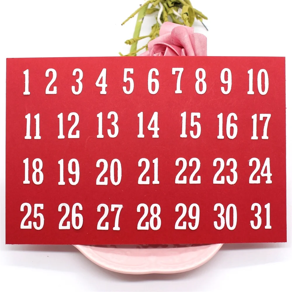 KSCRAFT Calendar Numbers Metal Cutting Dies Stencils for DIY ...