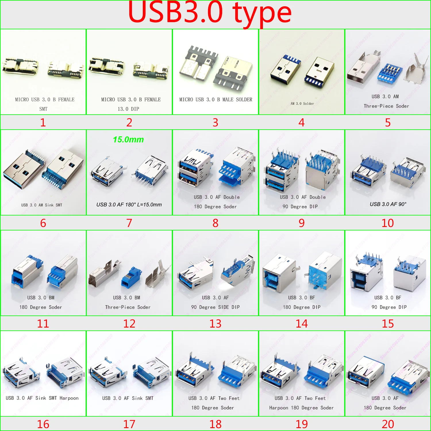 Conector Micro USB 3,0, toma de carga Dual, transmisión de datos de alta velocidad para ...