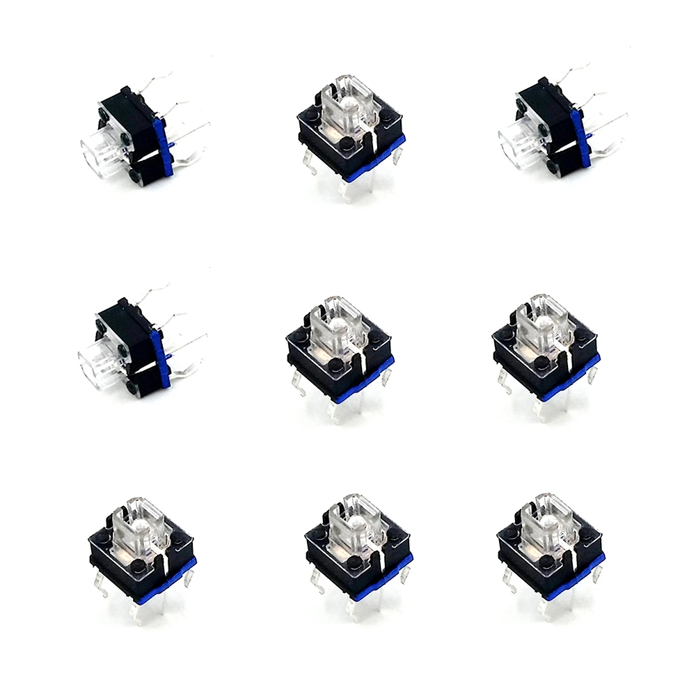 10Pcs 7*7mm Through Hole Micro Push Button Tactile Momentary Switch ...