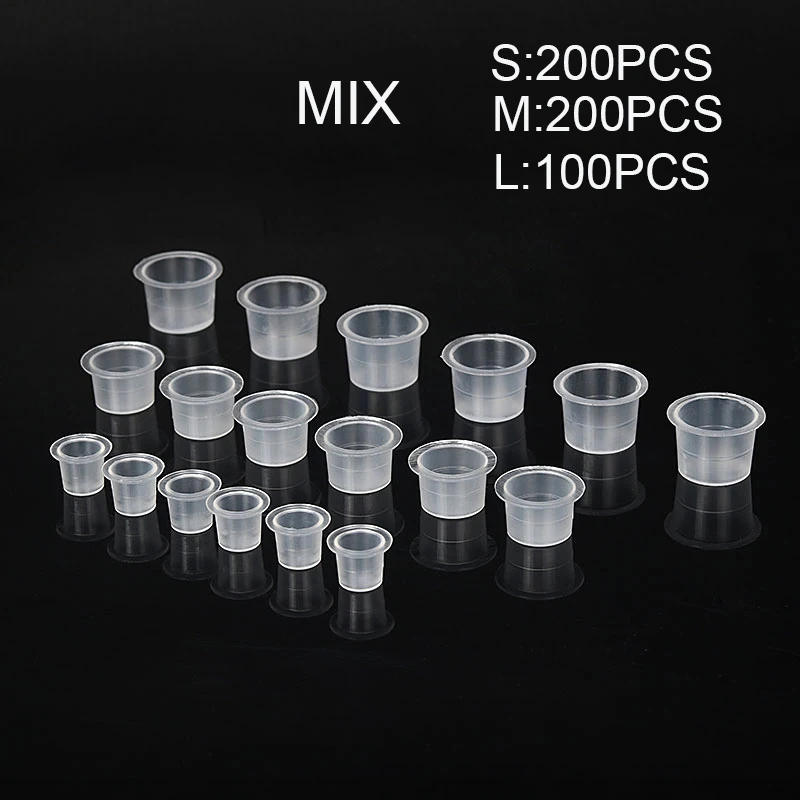 Free Shipping 500pcs Good Small/medium/large White Tattoo Ink Cups Caps ...