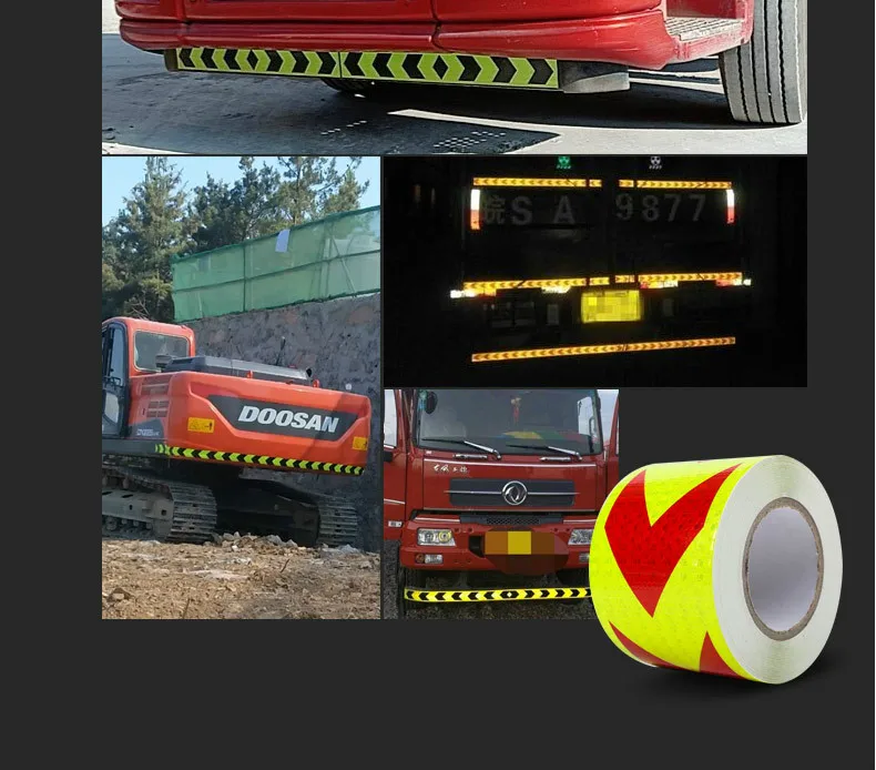 Reflective Arrow Sticker Rim Luminous Warning Tape Bike Reflector ...