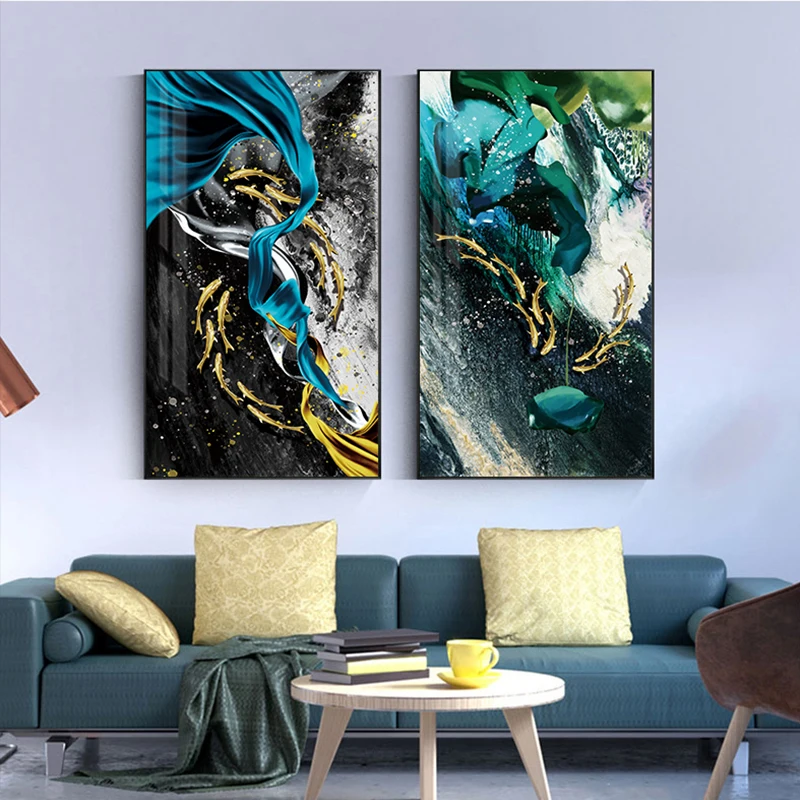 Deep Blue Painting For Living Room