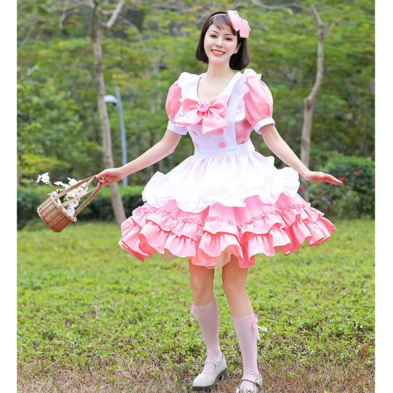 Pink-Cute-Cat-Paw-Lolita-Maid-Dress-Cosplay-Costume-Suit-for-Girls ...