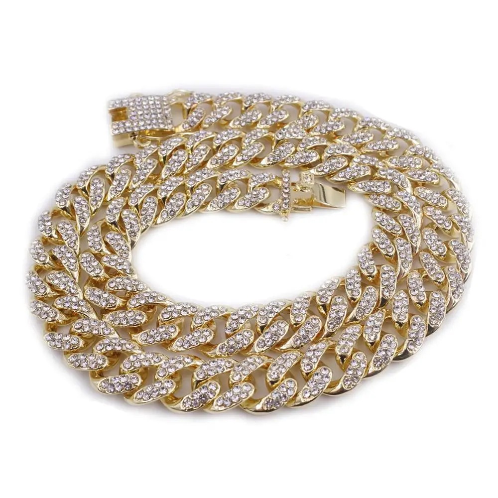 Heavy men's hip hop miami cuban link chain iced out bling rapper curb ...