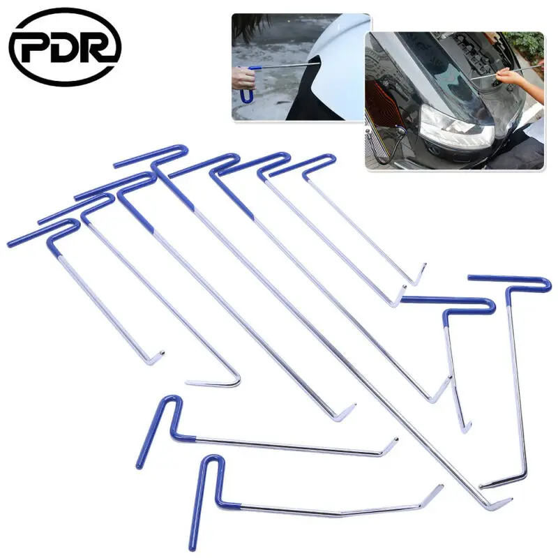Super PDR Tools Crowbars Car Push Hook Rod Paintless Dent Removal Kit ...