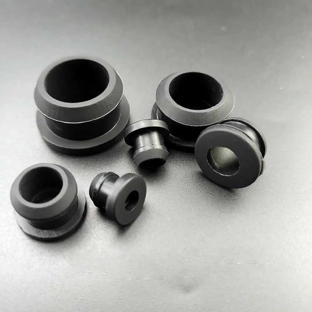 Black 4 5mm 50 6mm Silicone Rubber Snap on Grommet Hole Plugs End Caps Black 4 5mm 50 6mm Silicone Rubber Snap on Grommet Hole Plugs End Caps