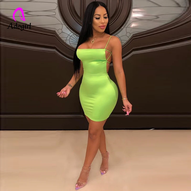 Green Neon Dress Night Club | Neon Green Bodycon Dress | Womens Neon ...