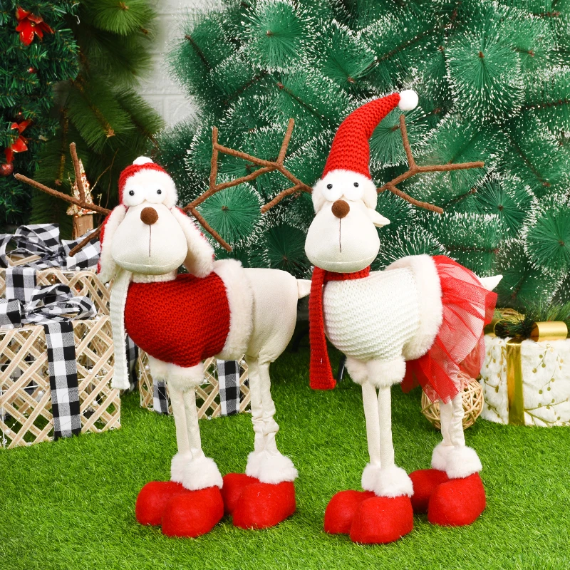 Coffret de décoration,Figurines Elk pour décoration de noël,jouets pour arbre,père noël,bonhomme ...