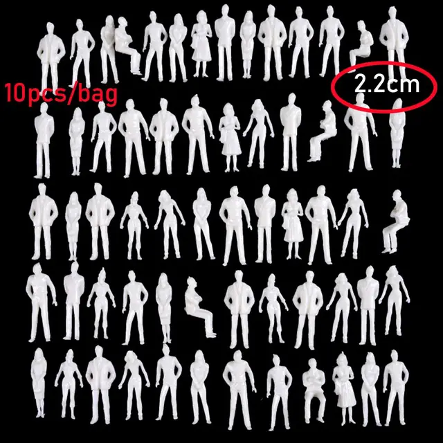 10/50Pcs 1:50/75/100/150/200 Scale Model White Miniature Figures ...