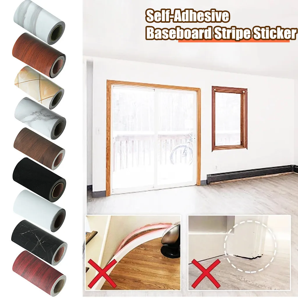 Parquet Self-adhesive Baseboard Stickers Corner Floor Tiles Decorative ...