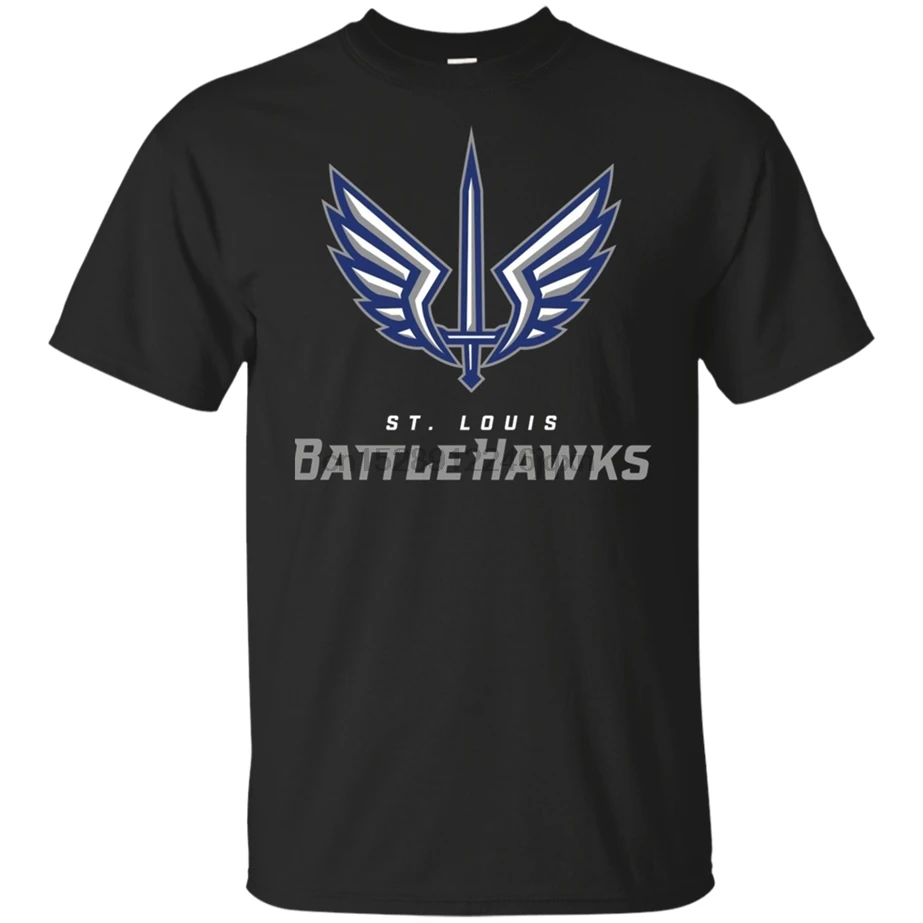 St Louis Battle Hawks Xlf Logo T shirt Zwart Navy Voor Mannen Vrouwen ...