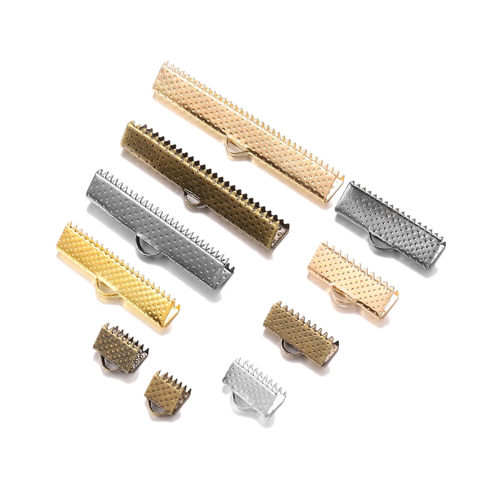 50pcs/lot Cove Clasps Cord End Caps String Ribbon Leather Clip Necklace ...