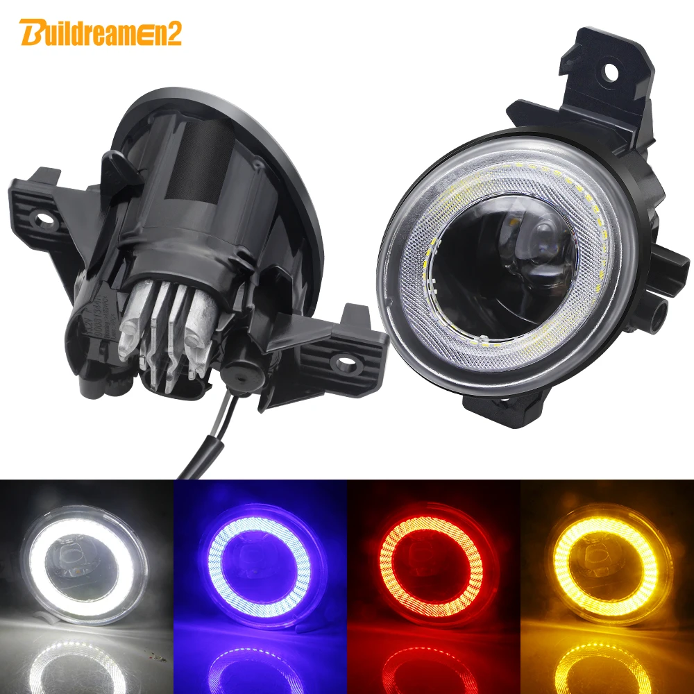 2-Pieces-LED-Angel-Eye-Fog-Light-Car-Front-Bumper-Fog-Lamp-DRL-30W ...