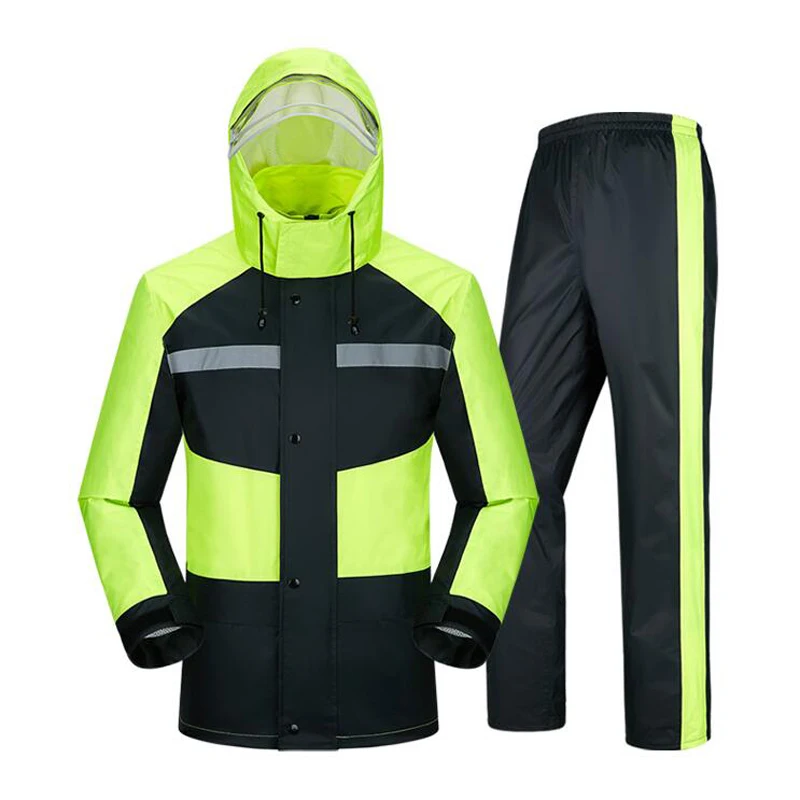 Motorcycle Waterproof Raincoat Rain Pants Suit Men and Women Adult Moto ...