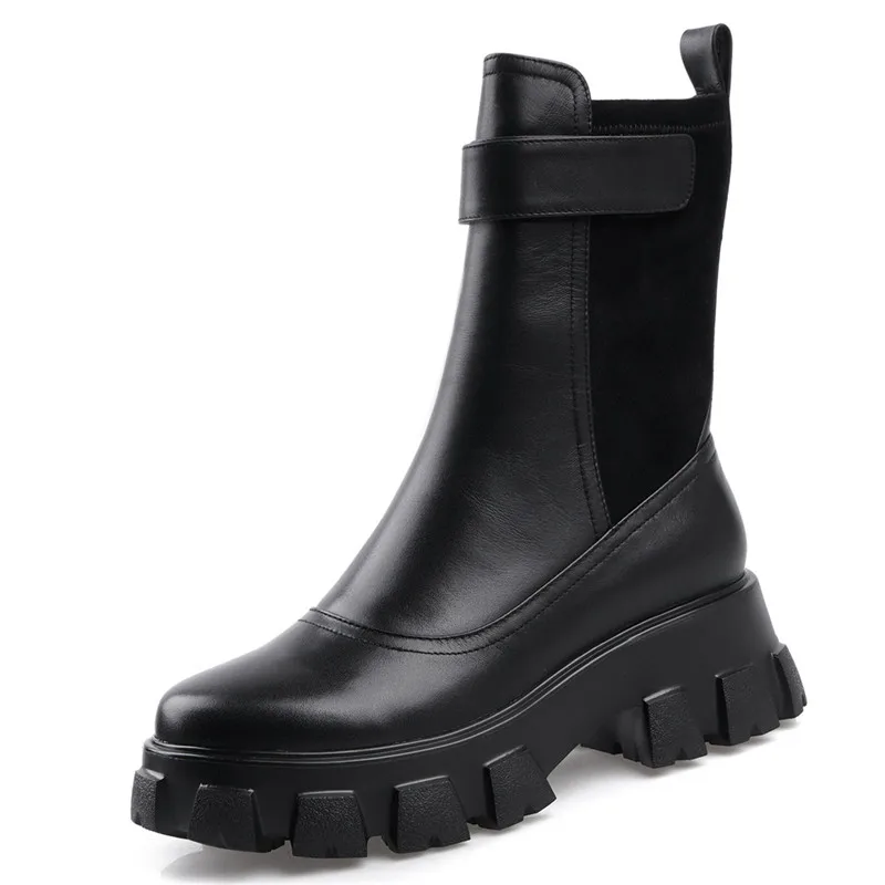 FEDONAS/ботинки на платформе и не сужающемся книзу массивном каблуке ...