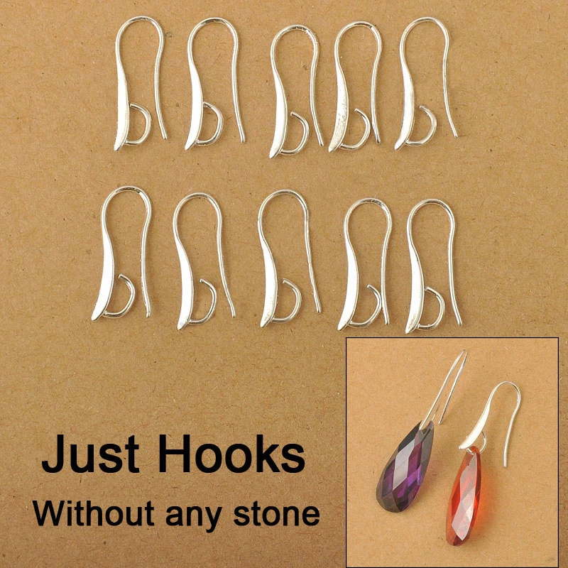 100x Diy Making 925 Sterling Silver Jewelry Findings Hook Earring Pinch ...