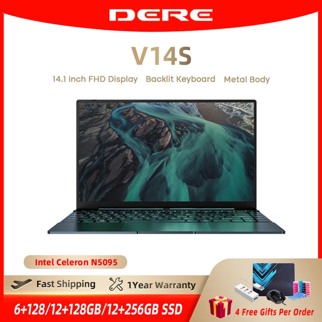DERE V14S Intel Celeron N5095 14.1 Inch Laptop Notebook Backlit ...