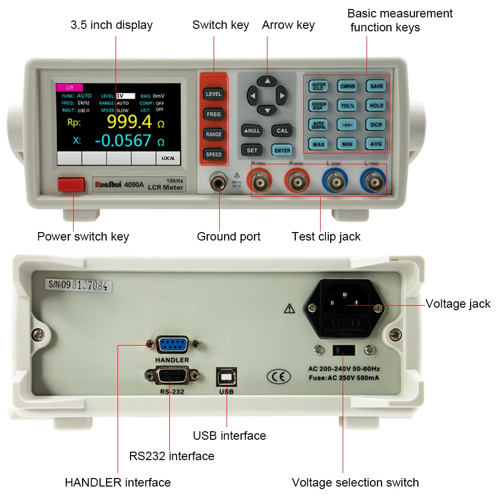Measurement & Analysis Instruments RuoShui 4090 Digital LCR Meter ...