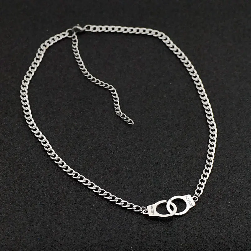 Collar de cadena de acero inoxidable Hip Hop para mujer, gargantilla de ...