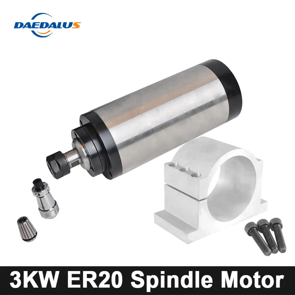 CNC 3KW Spindle Motor ER20 Collet Chuck 220V Water Cooled Spindle ...