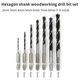 Hexagonal shank three-point woodworking drill bit perforating support ...