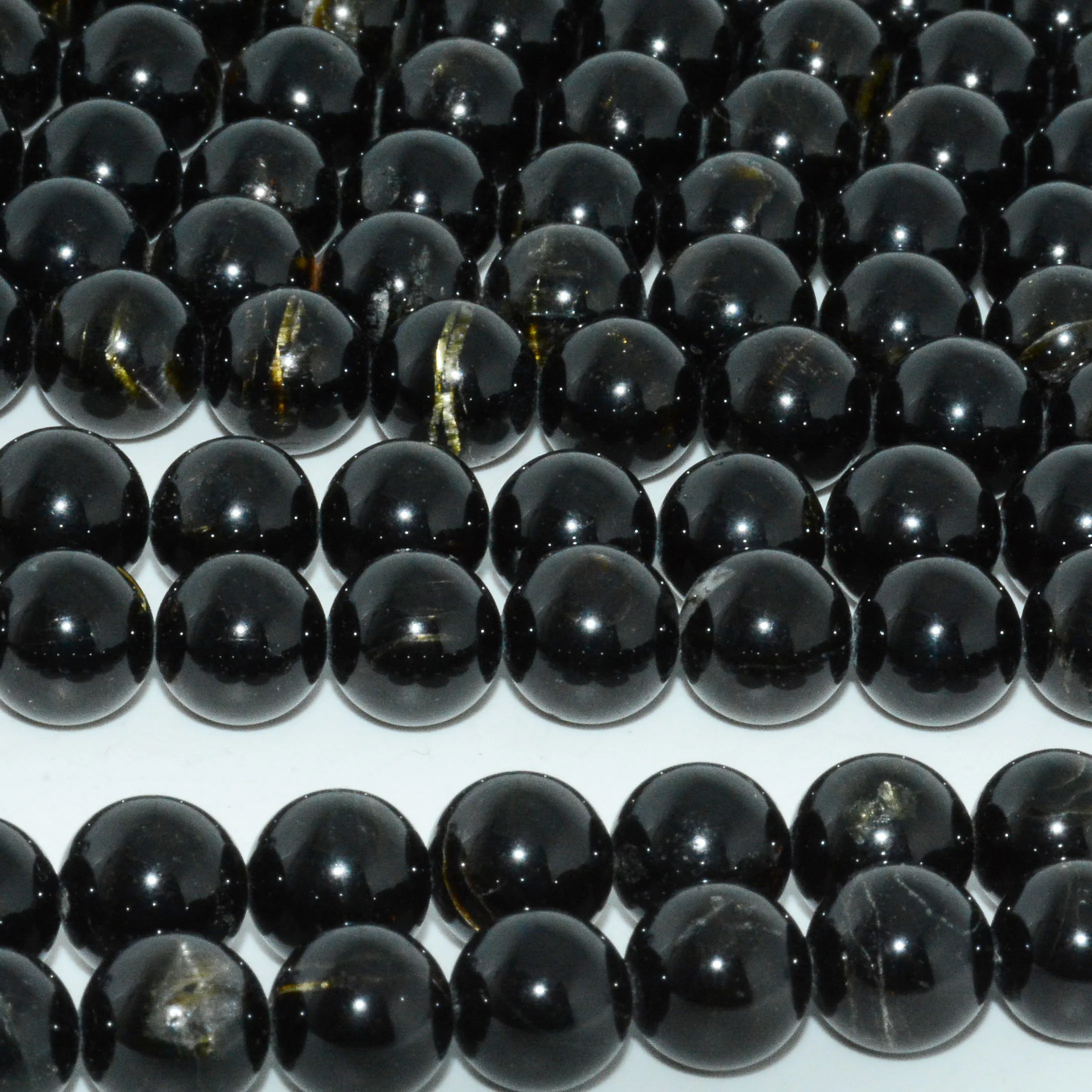 Naturalny czarny + zielony turmalin luźne kule 9mm|Koraliki| - AliExpress