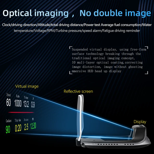 C3 Navigation Mirror HUD Car Head up Display with OBD2 HD GPS ...