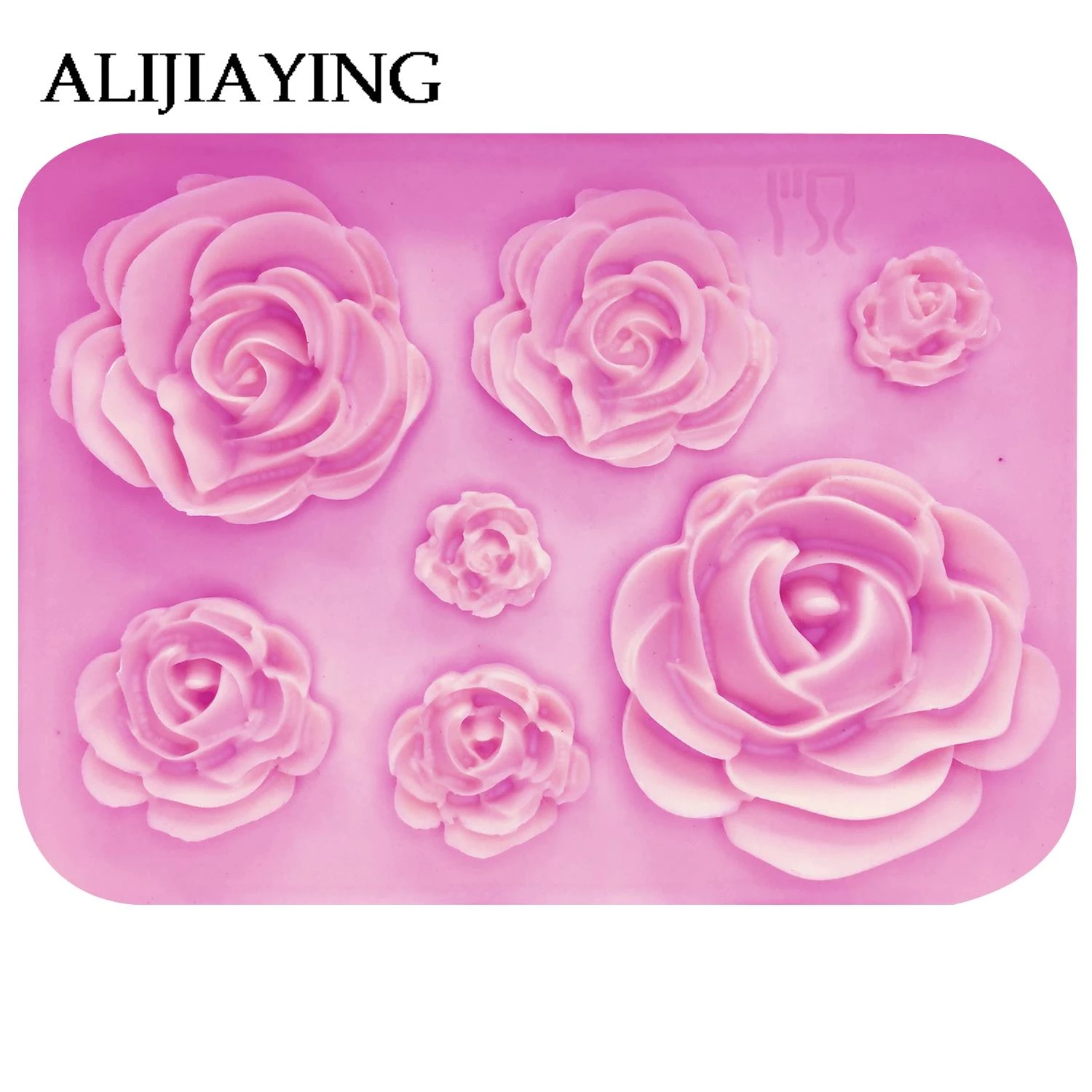 M1023 Rose Flowers Silicone Mold Cake Chocolate Mold Wedding Cake ...