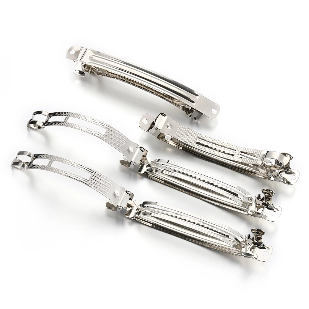 10pcs French Spring Hair Clips Automatic Blank Bow Hairpin Setting Base ...