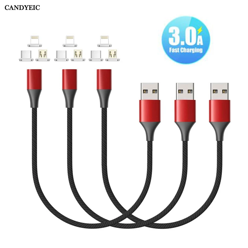 Cable magnético USB de carga rápida 3A para iPhone 14, 13, SE, 8 Plus, 7Plus, 6s Plus, 12, 11Pro ...