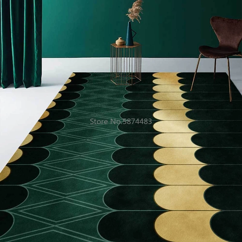Emerald Green Gold Area Rug | Emerald Green Living Room Rug - Carpet ...