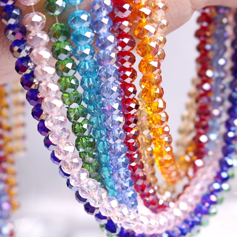 Czech-Crystal-Round-Beads-AB-2-3-4-6-8-10-12MM-Faceted-Rondelle-Glass ...