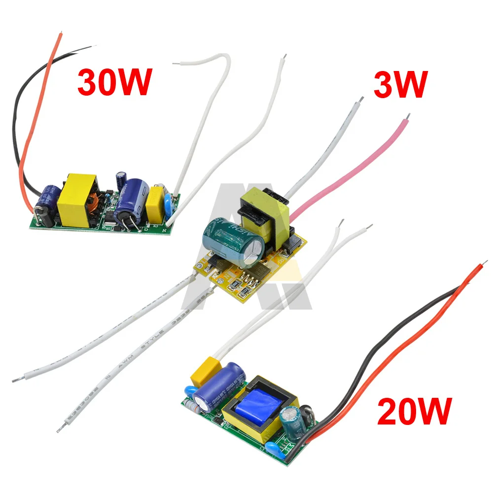 AC-DC 30W 20W 3W LED Driver Transformer Step Down Constant Current 220V ...