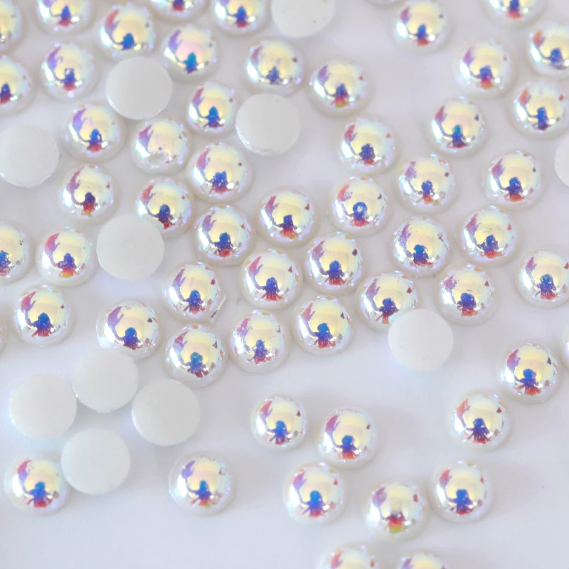 2mm~8mm Crystal Ab Ceramic Hotfix Rhinestones Flatback Half Round ...