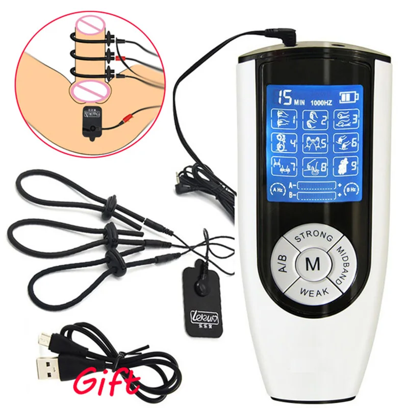 Electric-Shock-Penis-Ring-Electro-Stimulate-Physiotherapy-Cock-Ring ...