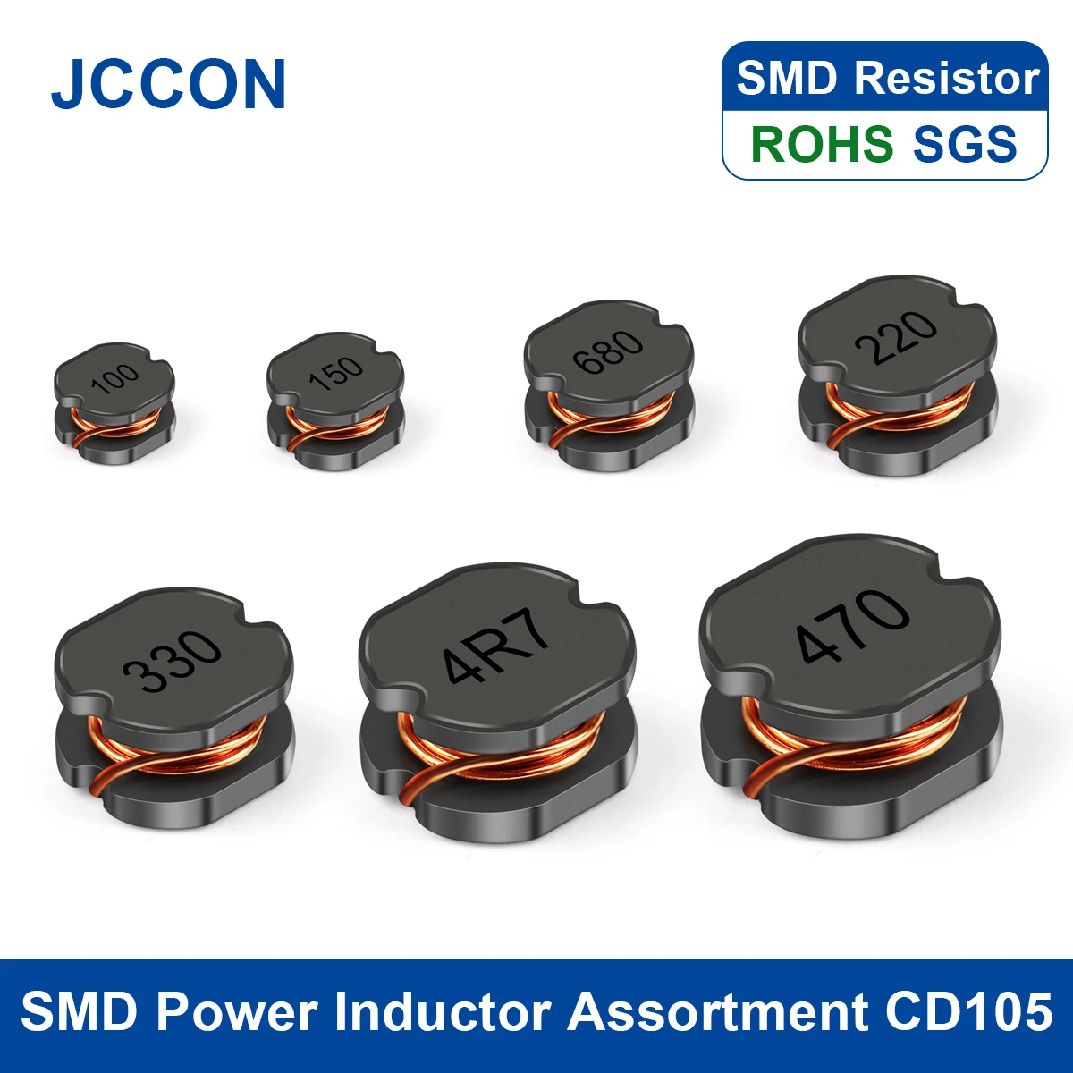 20Pcs SMD Inductor Power Shielded Wirewound 3x3 4x4 5x5 6x6 7x7 8x8 1uH 1.5uH 2.2uH 3.3uH 4.7uH ...