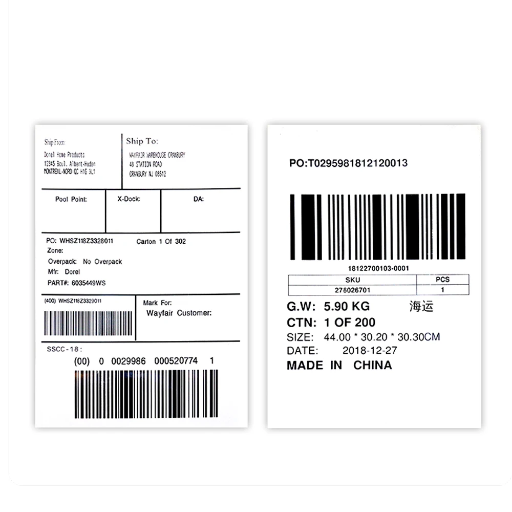 Adhesive Shipping Labels Customizable A4/A5 Express Transparent ...