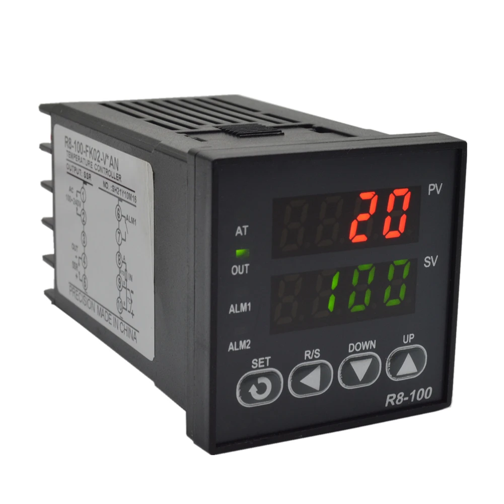 Termostato de R8 100 1/16 Din, 48x48mm, TC/RTD K E J PT100, entrada LED, controlador Digital de ...