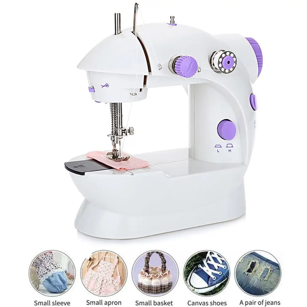 Household Portable Mini Adjustable Electric 2 Speeds Sewing Embroidery ...
