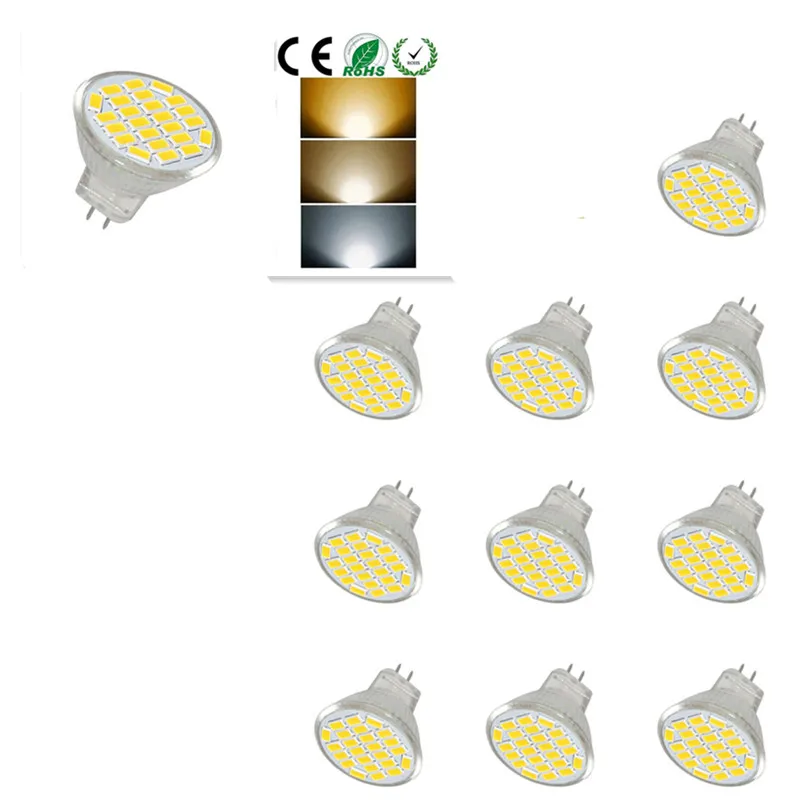10Pcs MR11 GU4.0 LED Spot Light Bulbs AC DC 12V 24V Spotlights Super ...