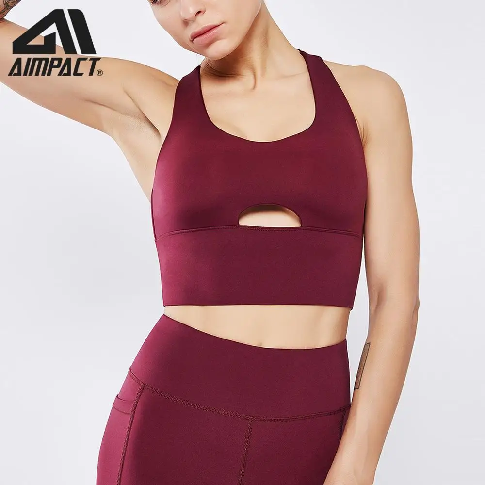 Women Colorvalue High neck Push Up Fitness High Impact Soft Nylon Dance ...