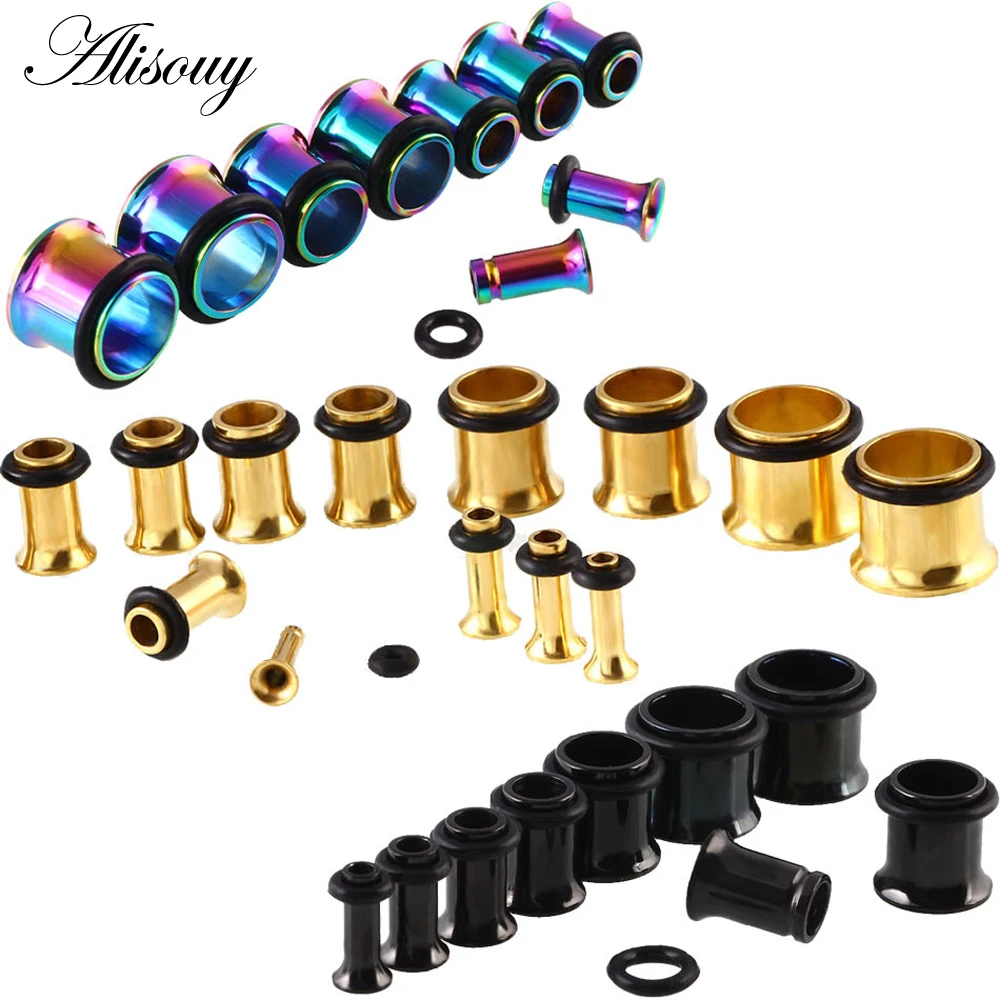 Ear Expander Body Piercing Jewelry 1 Pair Stainless Steel Single Flare ...